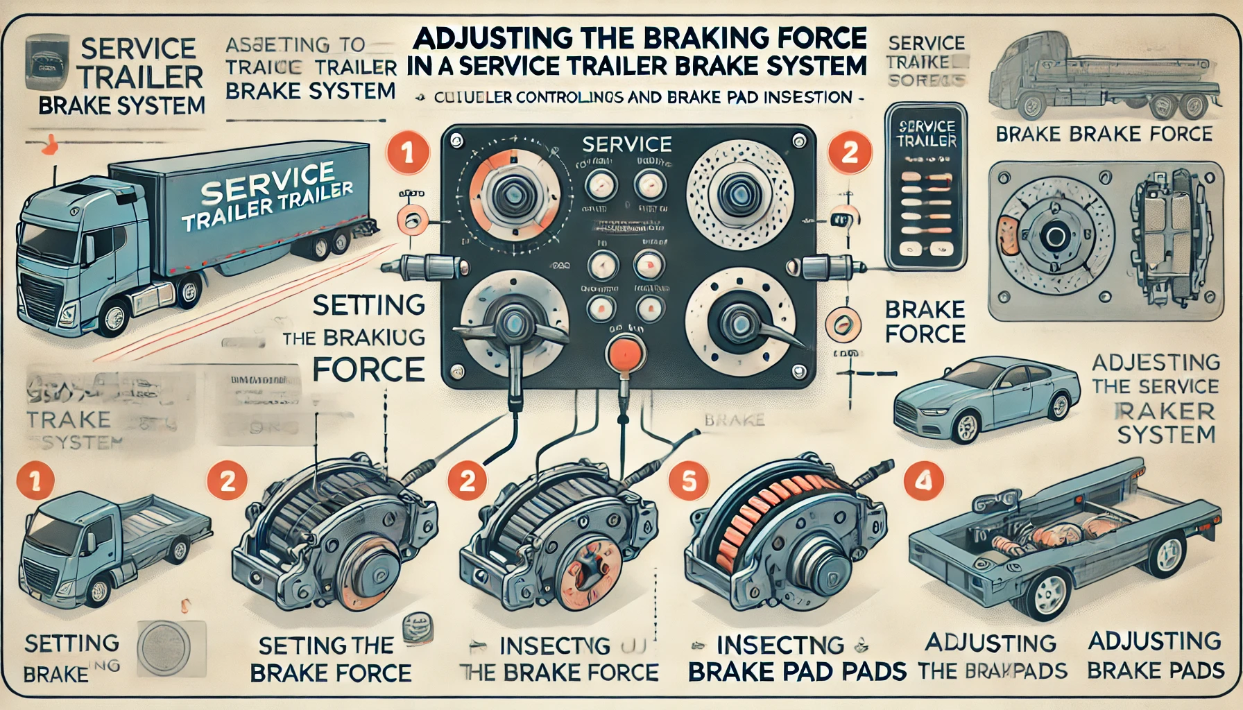 How Is The Braking Force Of A Service Trailer Brake System Adjusted?