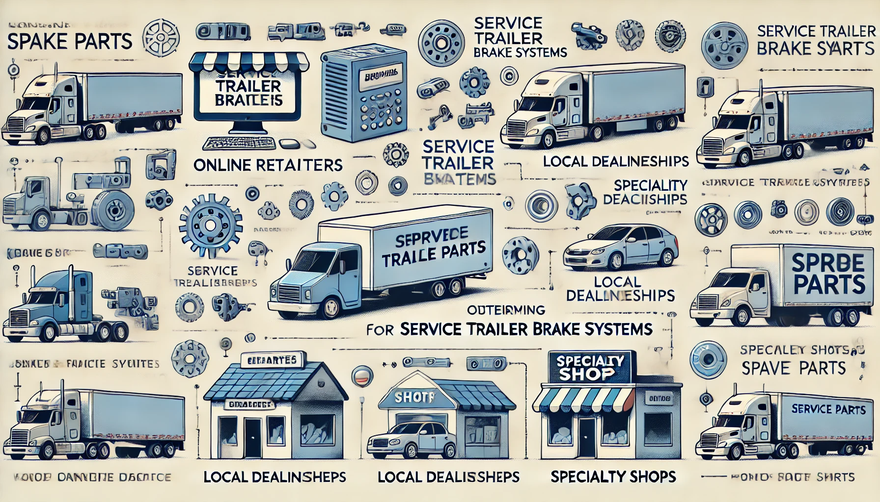 Where Can Spare Parts For A Service Trailer Brake System Be Obtained?